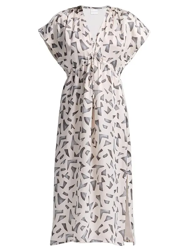 REISTOR Gathered Maxi Dress - White