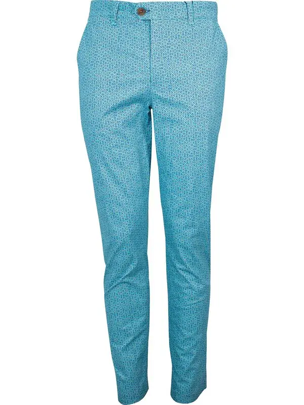 LORDS OF HARLECH Green / Blue Jack Lux Large Fish Pants Lagoon - Green/blue