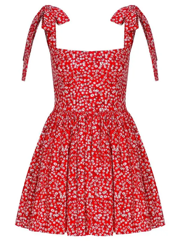 NAZLI CEREN Audree Floral Mini Dress - Red