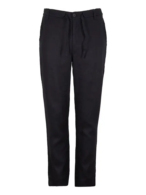 LORDS OF HARLECH Devon Linen Pant - Black