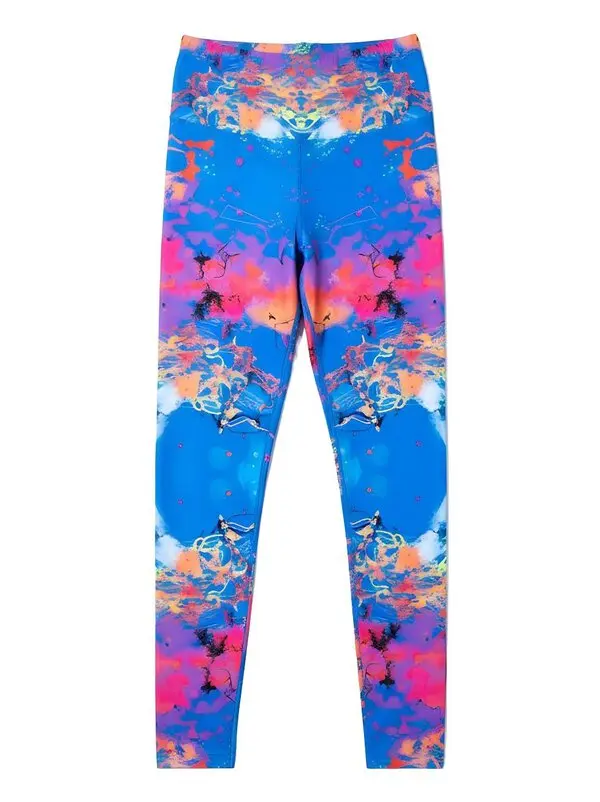 LILIA MUNN High Waisted Leggings – | Coral Reef Print - Blue