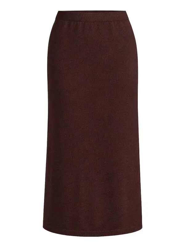 FIORA MUSE A-line Cashmere Skirt - Brown