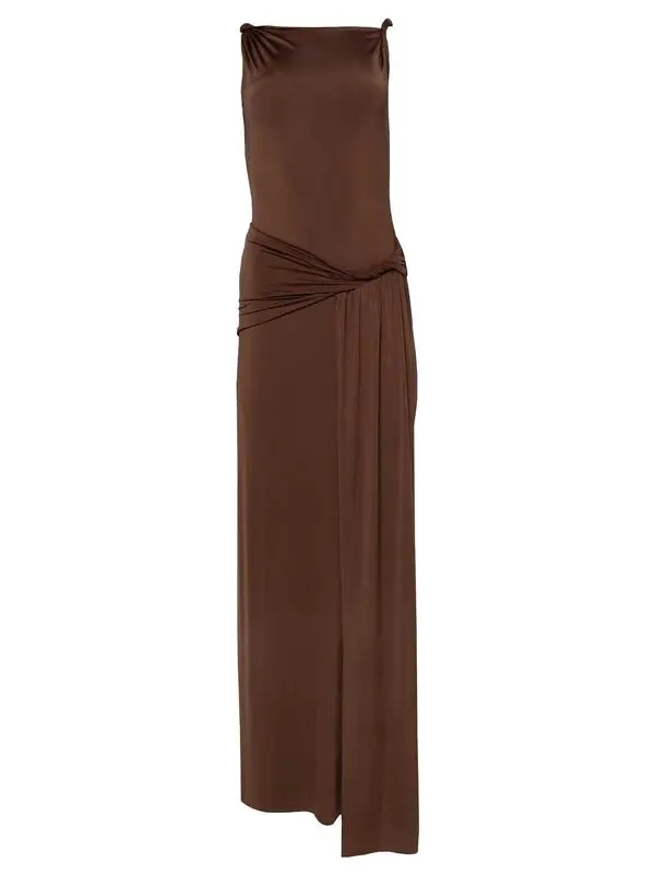 FOREVER YOUNG THE LABEL Dorothea Jersey Gown - Brown