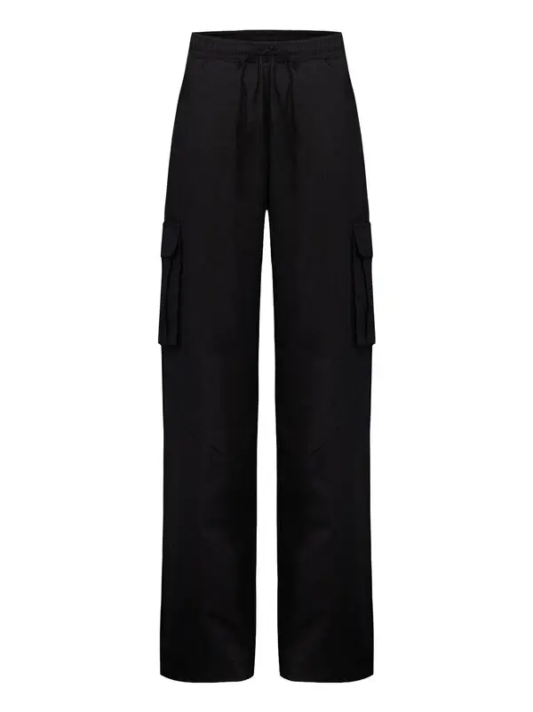 PCFG Black Cargo Pants With Drawstring Waist - Grey