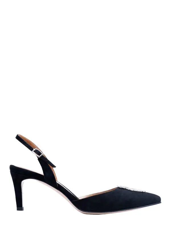 GINISSIMA Alice Crystal-embellished Slingback Pumps - Black