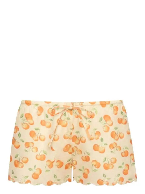 MONTCE Scalloped Low-rise Drawstring Shorts - Red