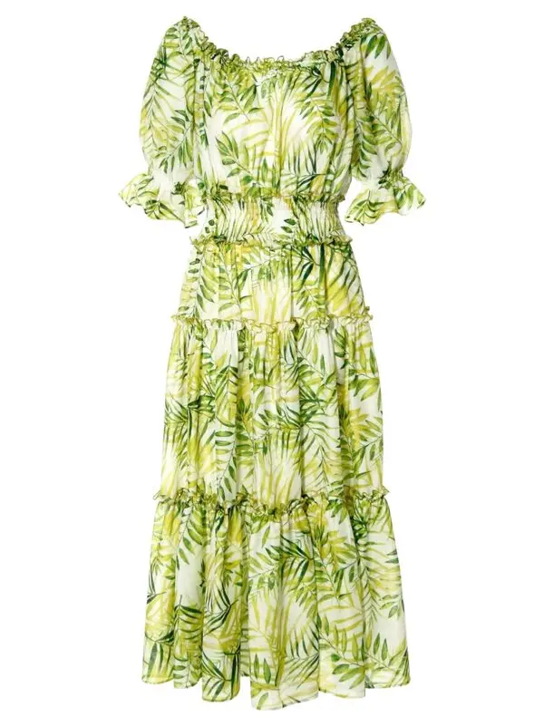 AGGI BY HALEWSKI Cotton Voile Maxi Dress - Green