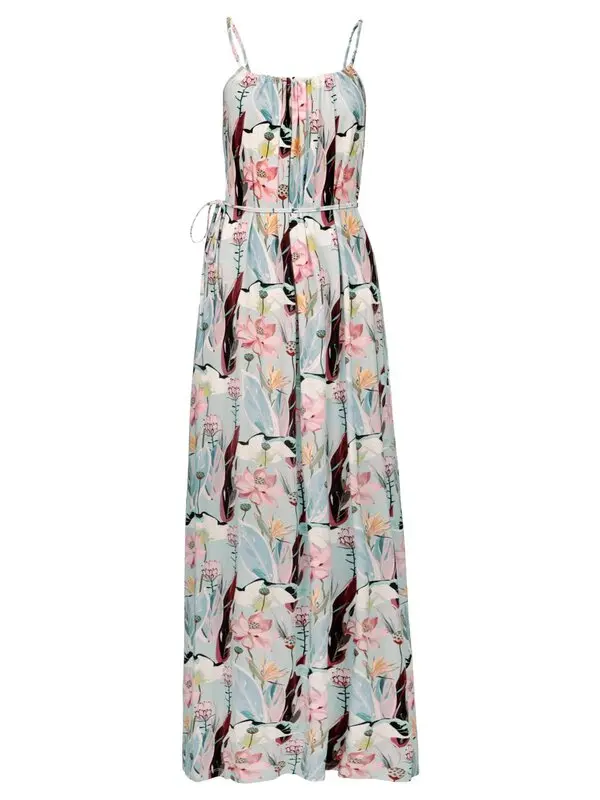 OH!ZUZA NIGHT&DAY Floral Open Back Maxi Dress - Blue
