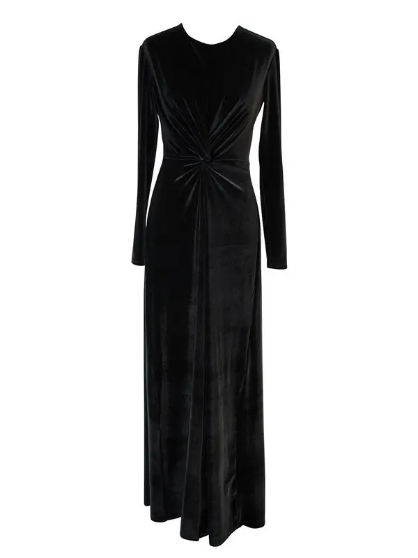 JENNAFER GRACE Velvet Knot Gown - Black