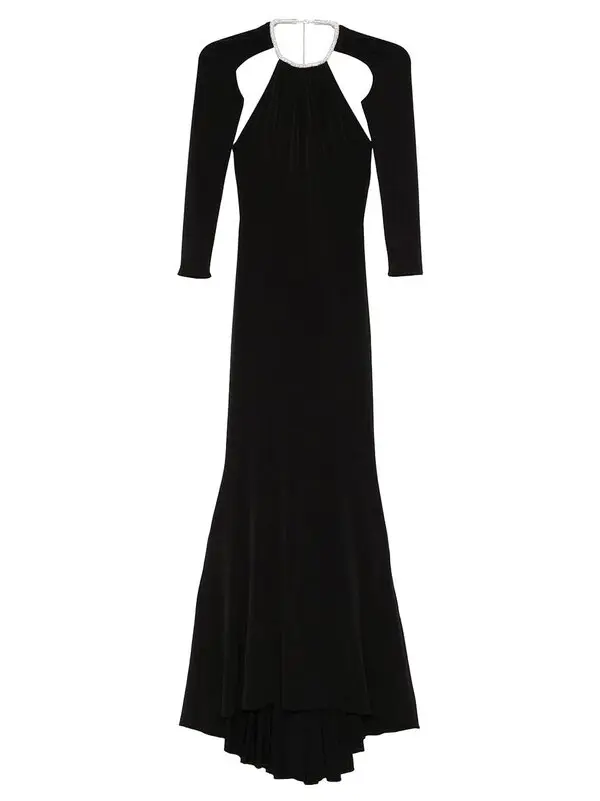 NISSA Backless Maxi Dress - Black