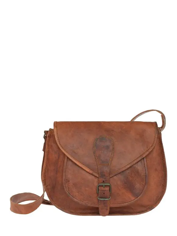 VIDA VIDA Vintage Leather Saddle Bag - Brown