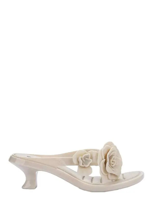 Melissa Thong Kitten Heel Petals - Beige