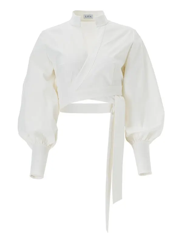 LITA COUTURE Wrap Around Blouse - White