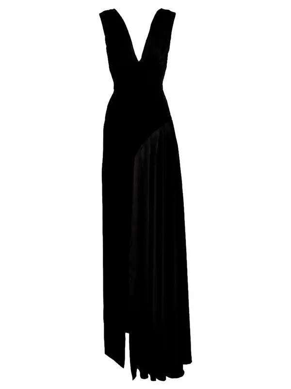 ALINA CERNATESCU Diva Silk Maxi Dress - Black
