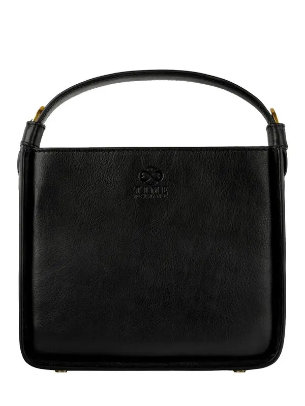 TIME RESISTANCE Leather Handbag - Black