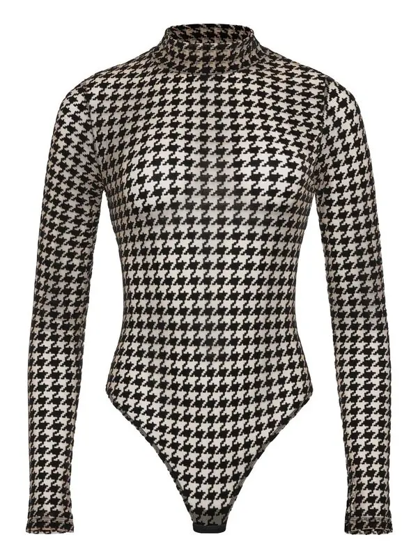 PERILLA Oxford Houndstooth Bodysuit - Black