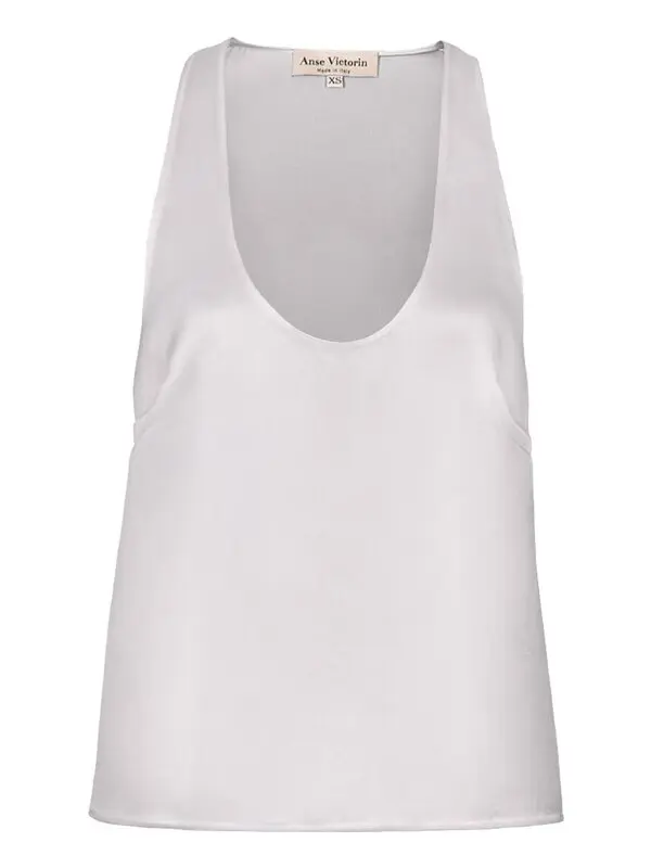 ANSE VICTORIN Victoria Silk Tank Top - Grey