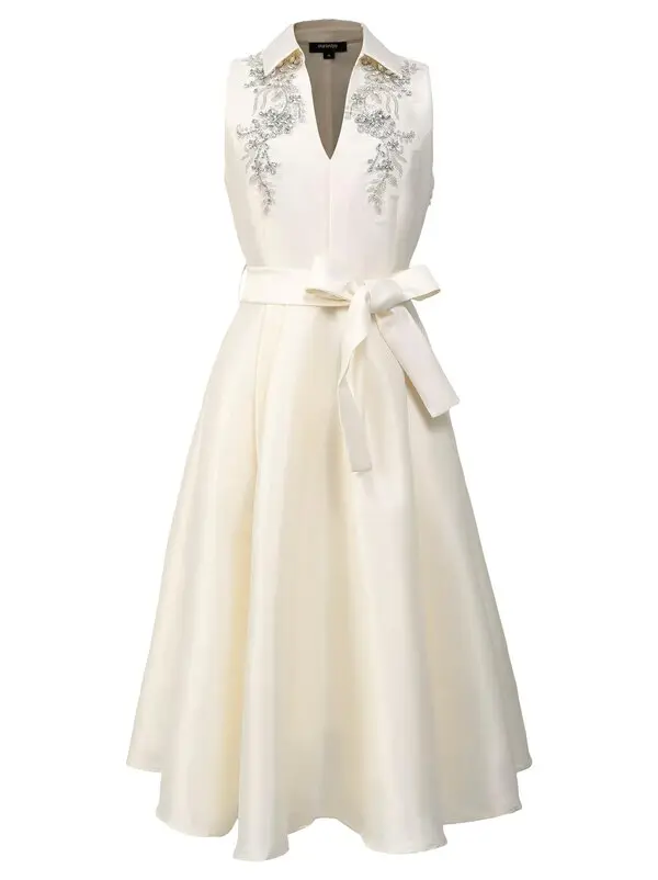 SMART AND JOY Fit-and-flare Taffeta Cocktail Dress - White