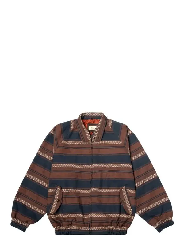 COLLECTED XX Striped Cotton Blouson Jacket - Brown/blue