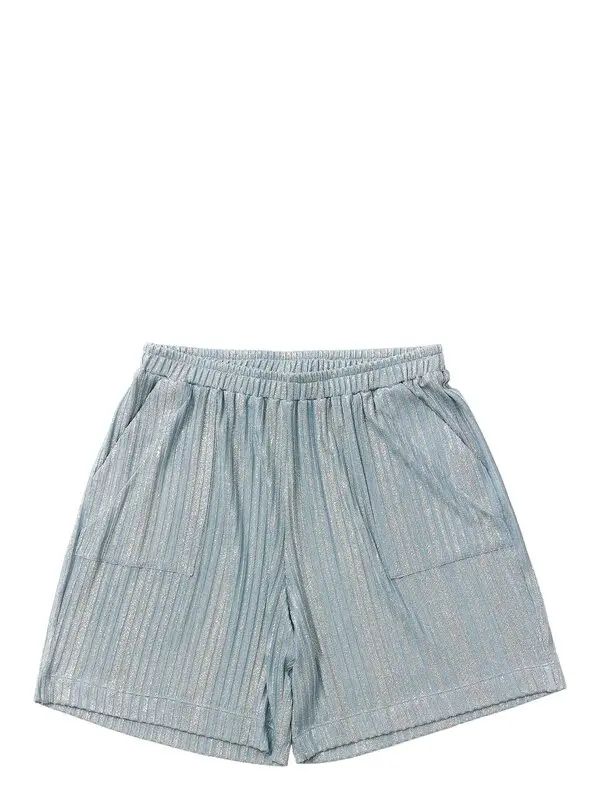 LINDSAY NICHOLAS NEW YORK Laura Disco Metallic Shorts - Blue