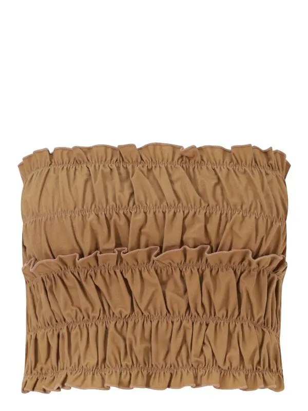 BALOU Shirring Tube Top - Brown