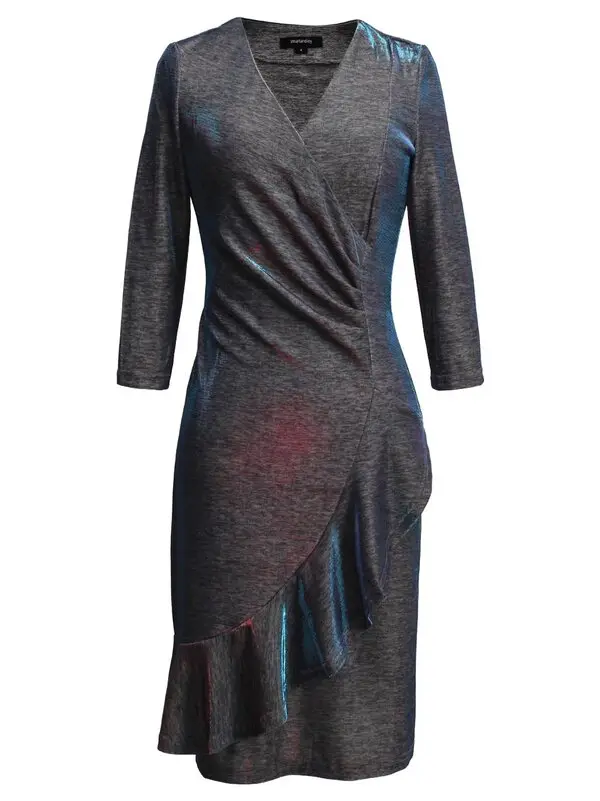 SMART AND JOY Fit-and-flare Ruffle Tiered Dress - Blue