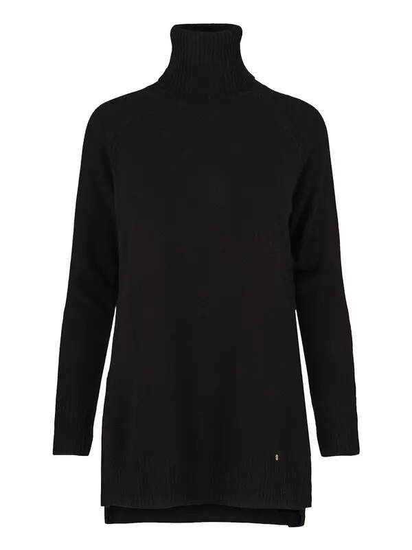 TIRILLM Abby A-line Turtleneck Pullover - Black