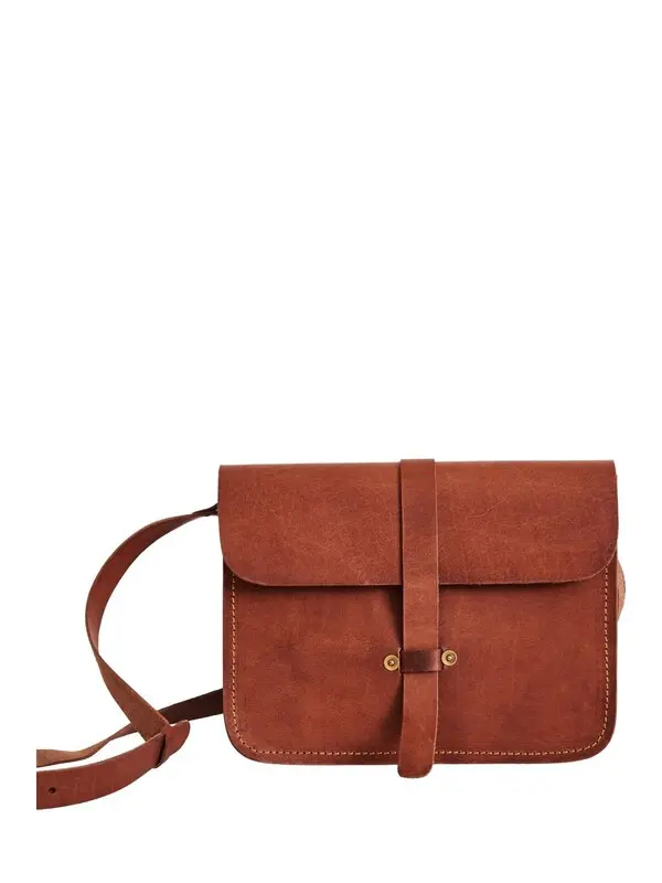 VIDA VIDA Buffalo Leather Cross Body Satchel - Brown