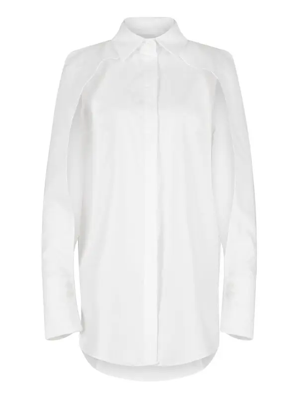 CLOTHES BY LOCKER ROOM Cape-effect Button-down Shirt - White