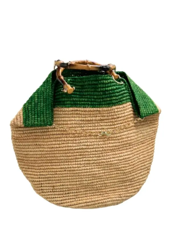 ZANATANY CONCEPTS Chainette Raffia Bag - Green