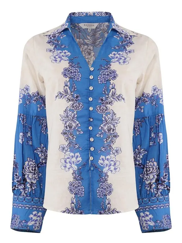 RAISHMA Serena Print Shirt - Blue