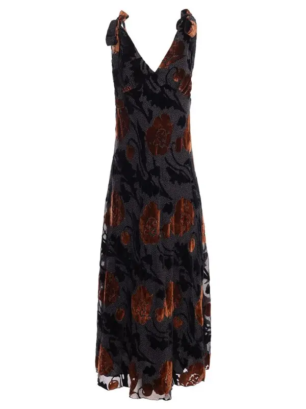 TRAFFIC PEOPLE Floral Grace Maxi Dress - Black/red