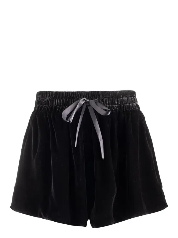 JE MÉRITE (I DESERVE) Silk Velvet Drawstring Shorts - Black
