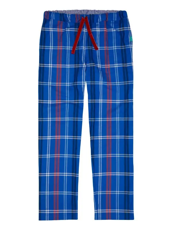 LOUNGERS Organic Brushed Cotton Loungewear Trousers - Blue/white/red