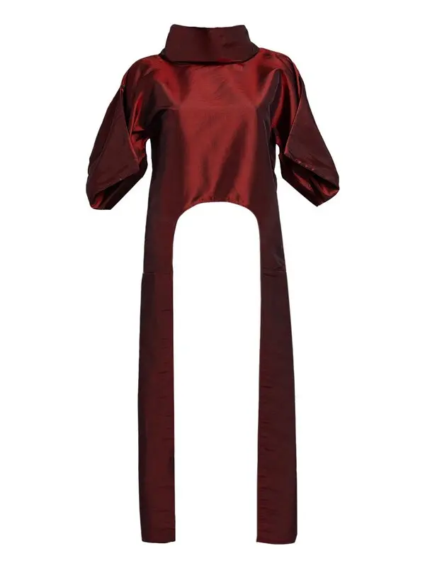 BIANCA POPP Long Sides Taffeta Top - Red