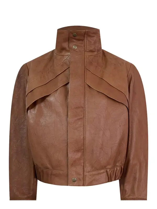 LORENA SARAVIA Leather Jacket - Brown