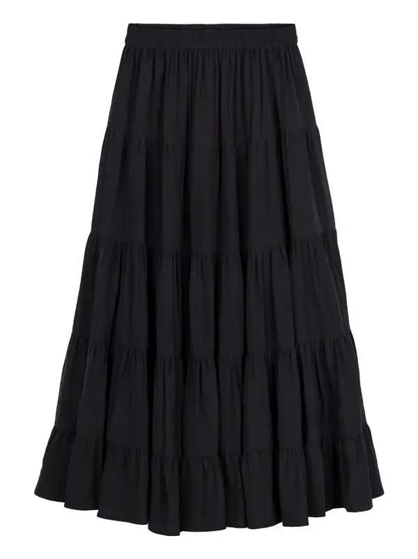 BEL CASHMERE Silk Crêpe De Chine Skirt - Black