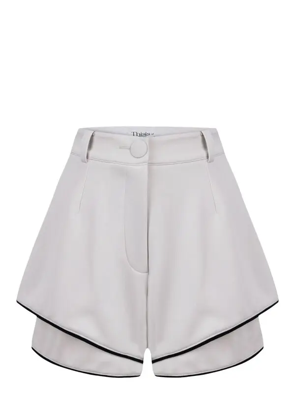 THISISU COLLECTION Mira Layered High-waisted Shorts - White
