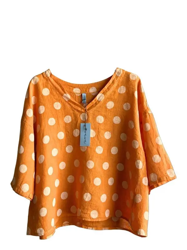 REUNION HOME Salento Dot Blouse - Orange