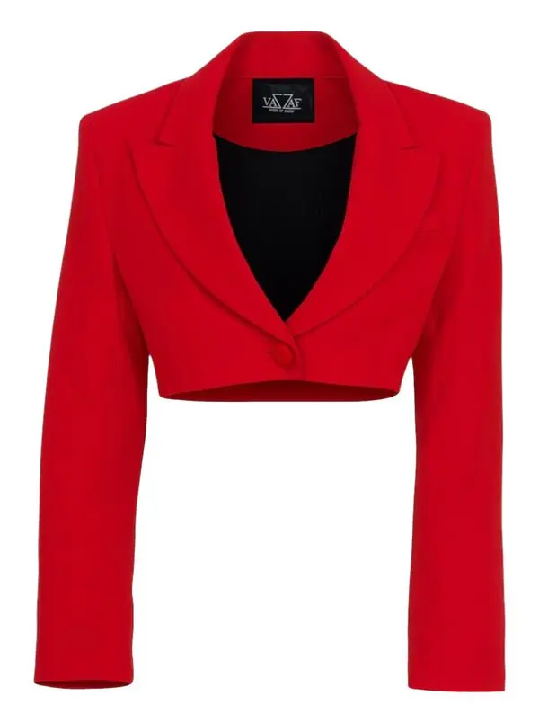 VAZAF Structured Cropped Blazer - Red