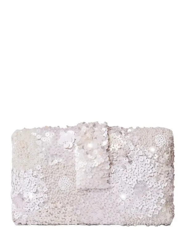 SIMITRI Chantilly Kitsch Clutch - White