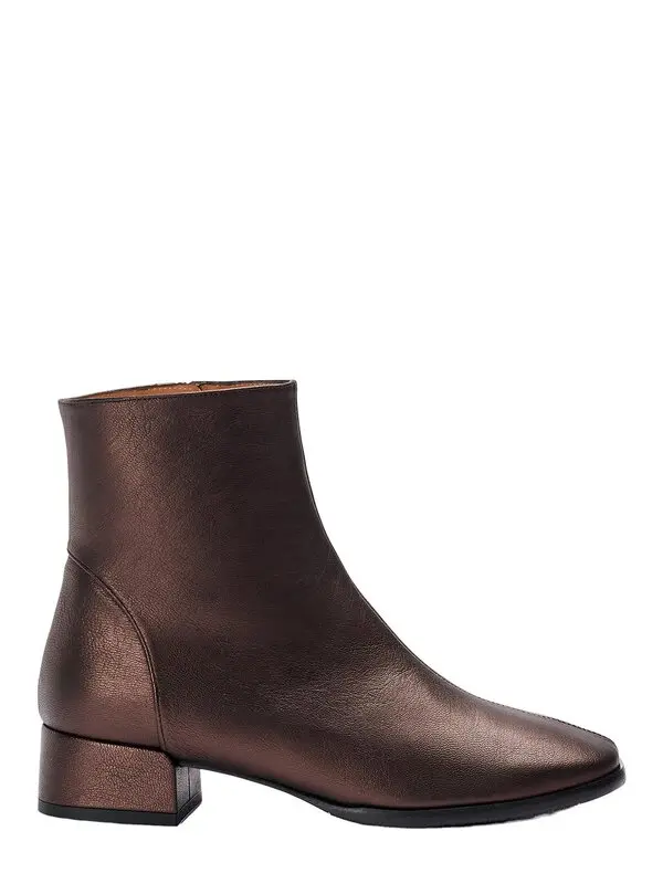 NAGUISA Bieldo Metallic Ankle Boots - Brown