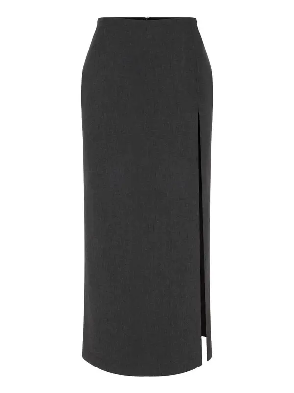 NAZLI CEREN Lea Twill Maxi Skirt - Grey