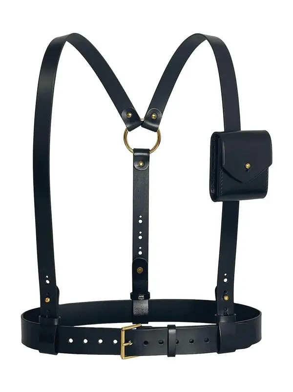 HAUTE CUIR Leather Micro Bag Harness - Black