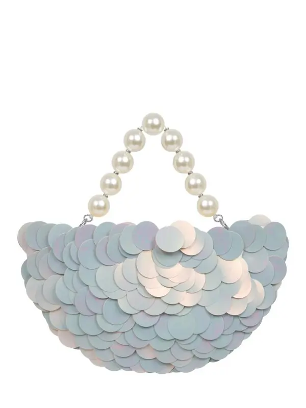 D’lueur Atelier Demi Lune Bag With Pearl Handle - Grey