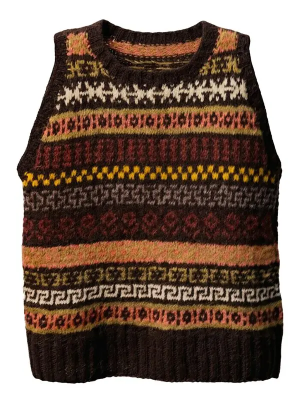 CHARKHA & LOOM Woodpecker Lahauli Vest - Brown