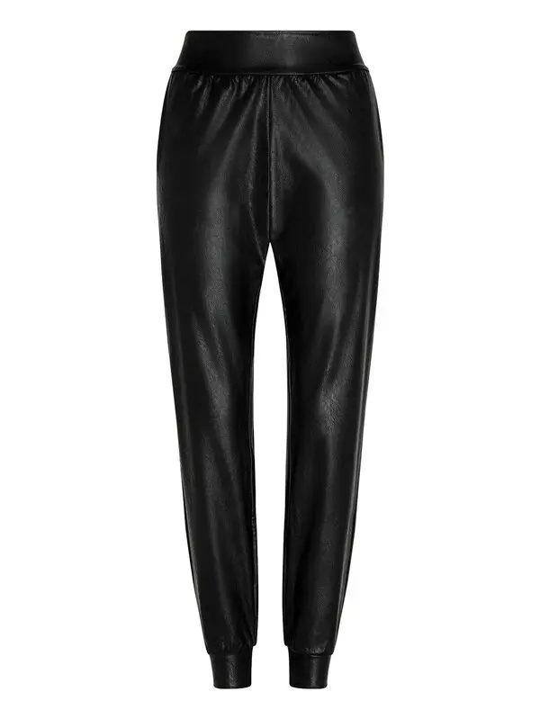 Commando Faux Leather Relaxed Fit Jogger - Black