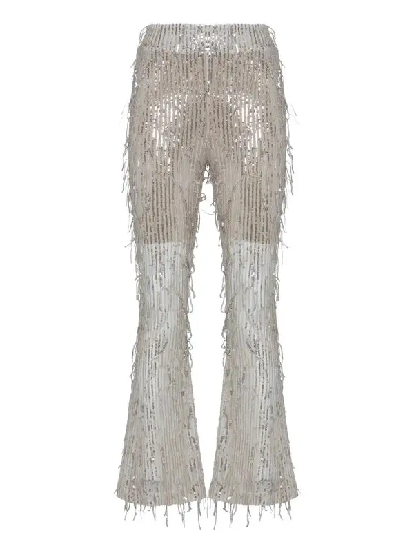 THISISU COLLECTION Sequin Fringe Pant - Silver