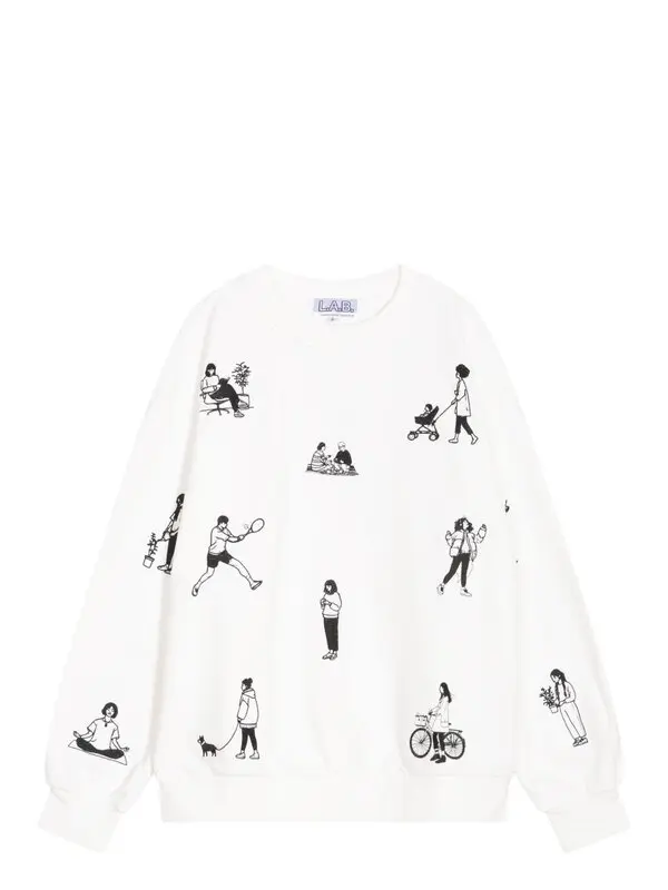 LONDON ATELIER BYPRODUCT Heavyweight Jumper With Embroidery - Black/white