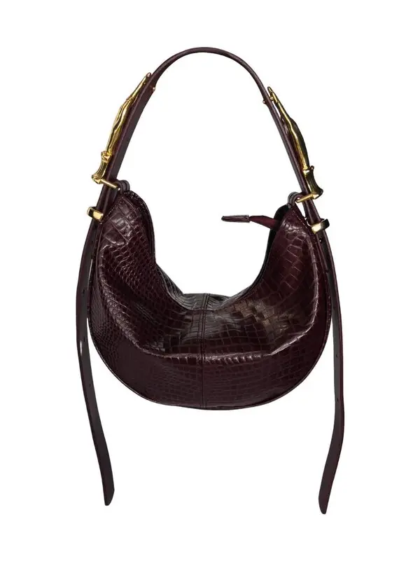INDIGOLUSH Hobo Bag With Hand-shaped Buckles - Red/brown